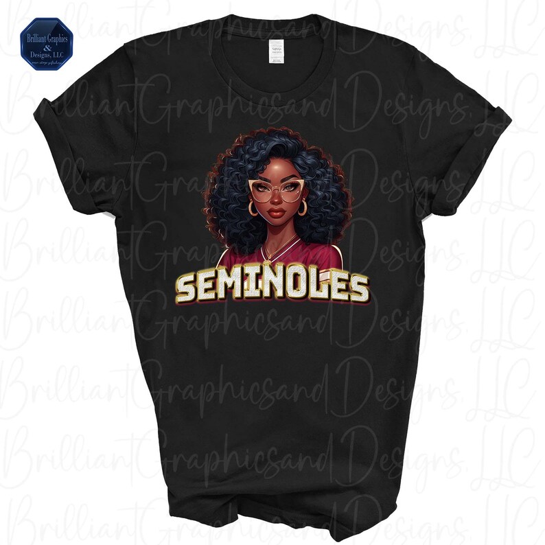 Seminoles Football. Black Girl Clip Art. PNG. Sublimation. DTF. Digital ...