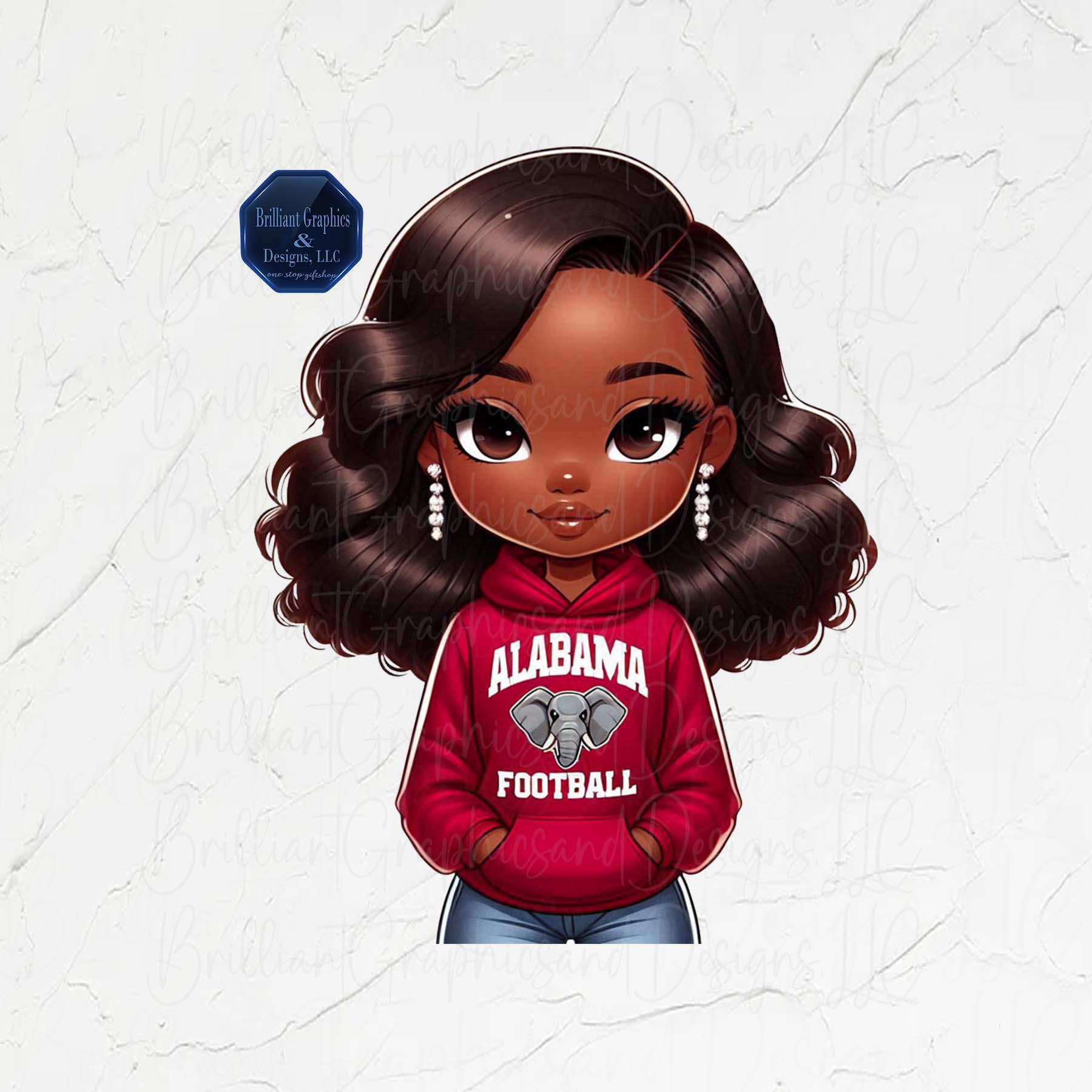 Alabama Girl. Digital Fan Art. Black Girl Clip Art. PNG. Sublimation ...