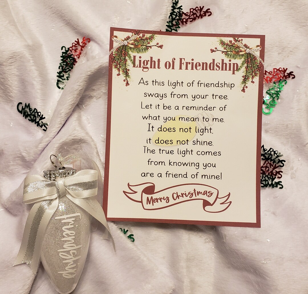 Light of Friendship Bulb Ornament. Custom Friends' Gift. - Etsy