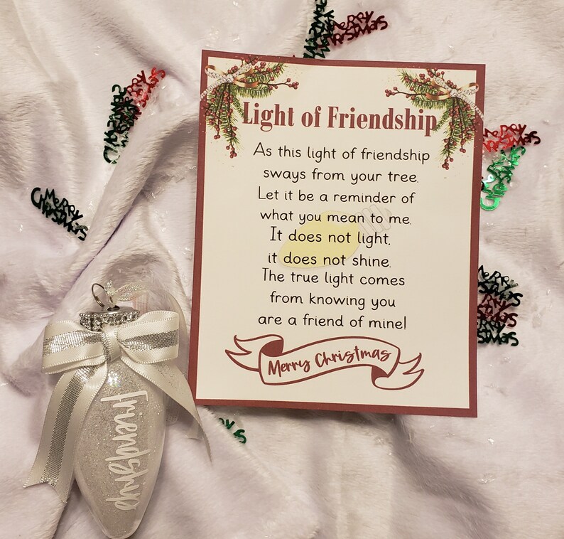 Light of Friendship Bulb Ornament. Custom Friends' Gift. Personalized ...