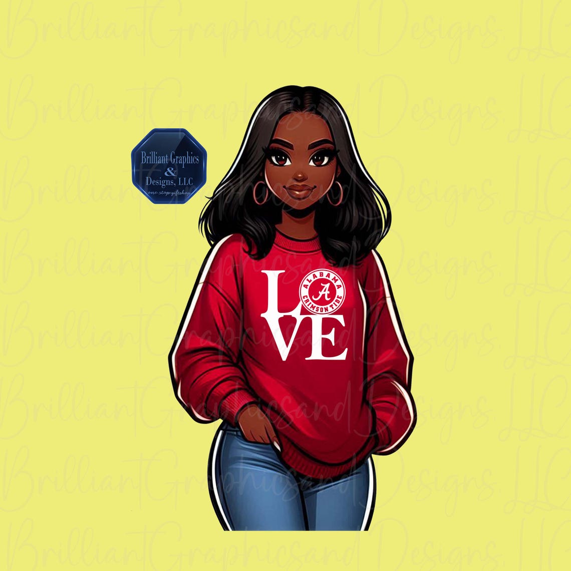 Alabama Love. Football Fan. African American Woman. PNG. DTF ...