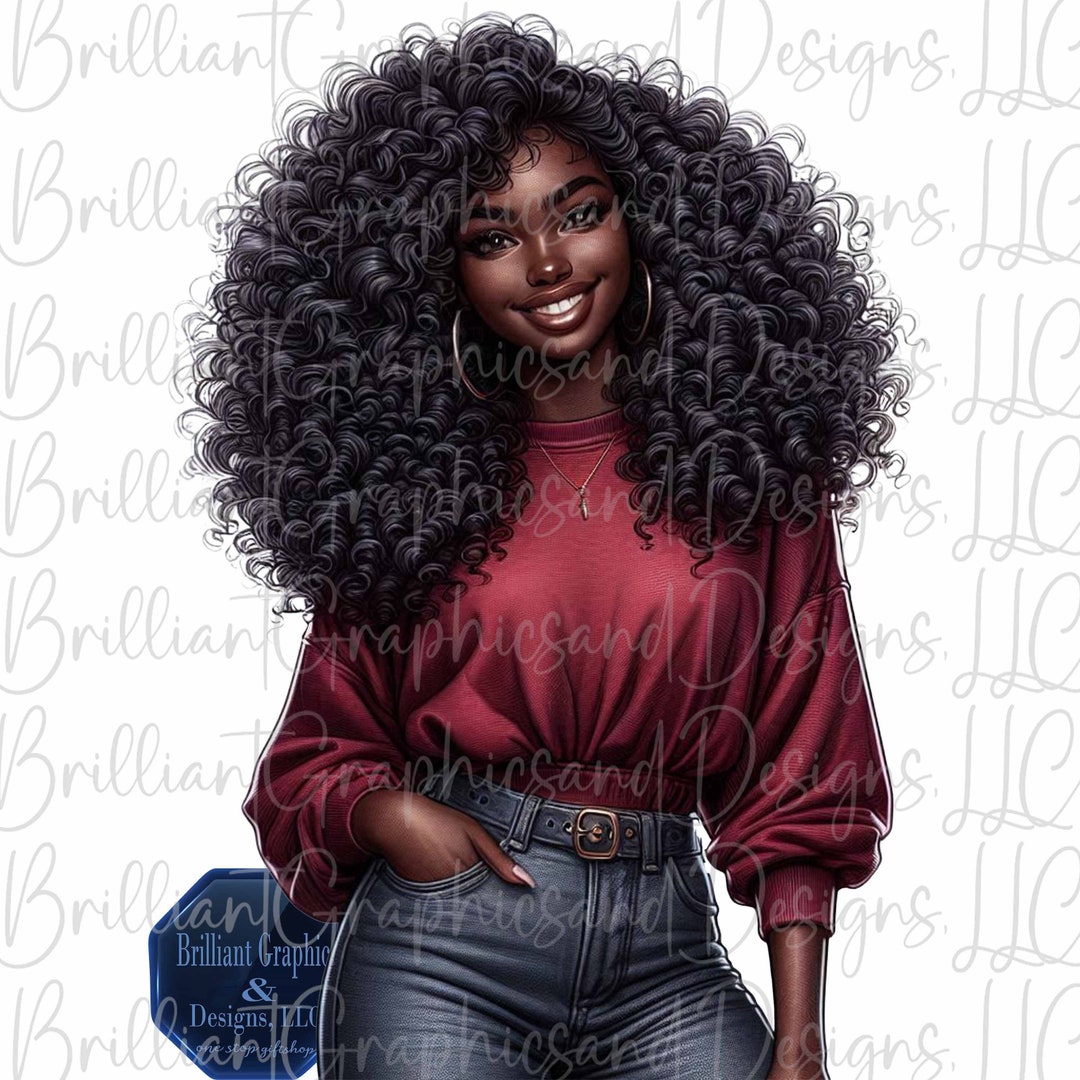 Beautiful Black Girl Magic Clipart. PNG. Affirmation. Planner Art. - Etsy