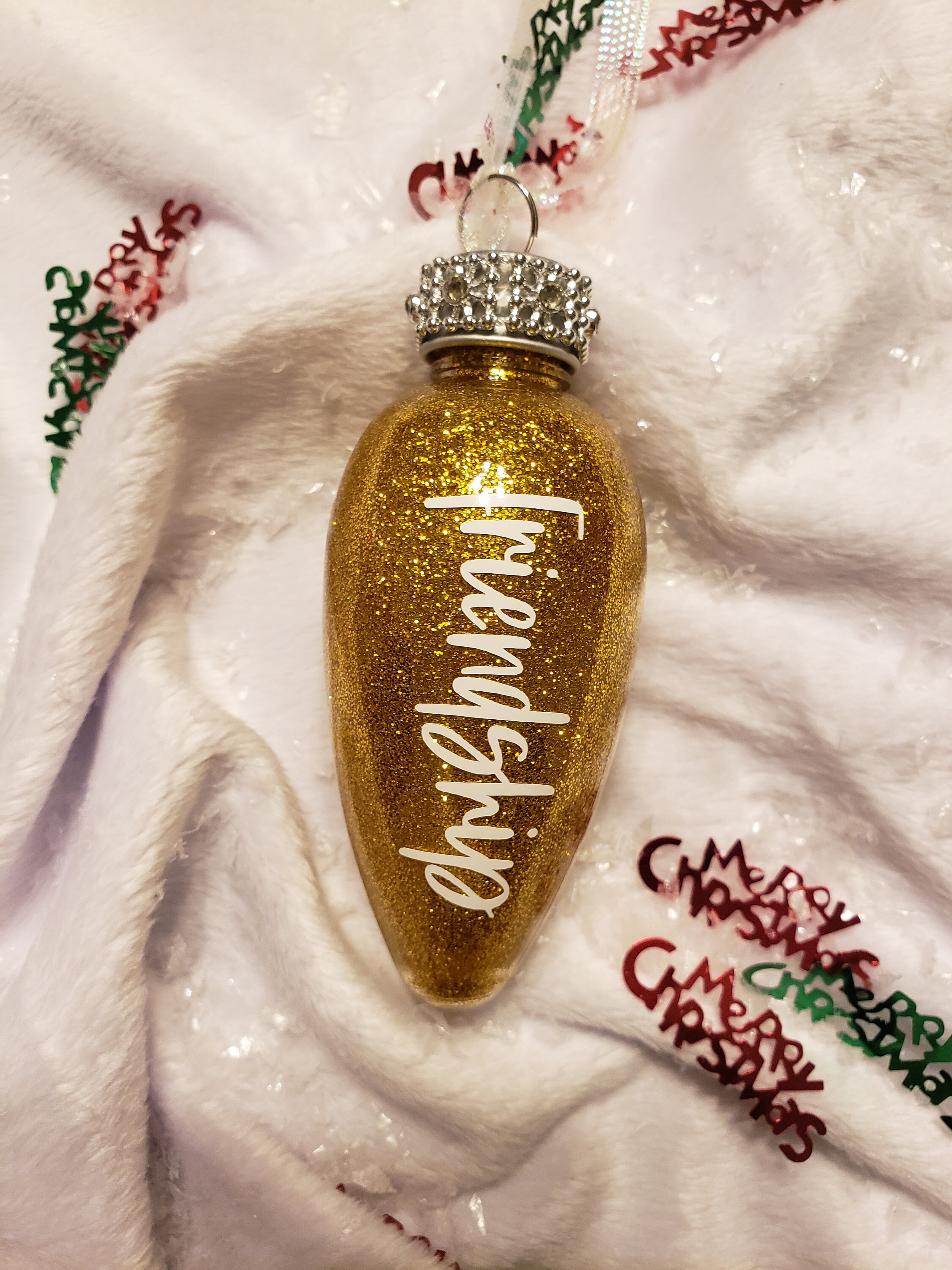 Light of Friendship Bulb Ornament. Custom Friends' Gift. Personalized ...