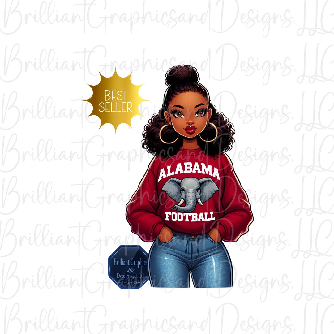 Alabama Fan Girl PNG. Cute African American Girl. Bonus File Included ...