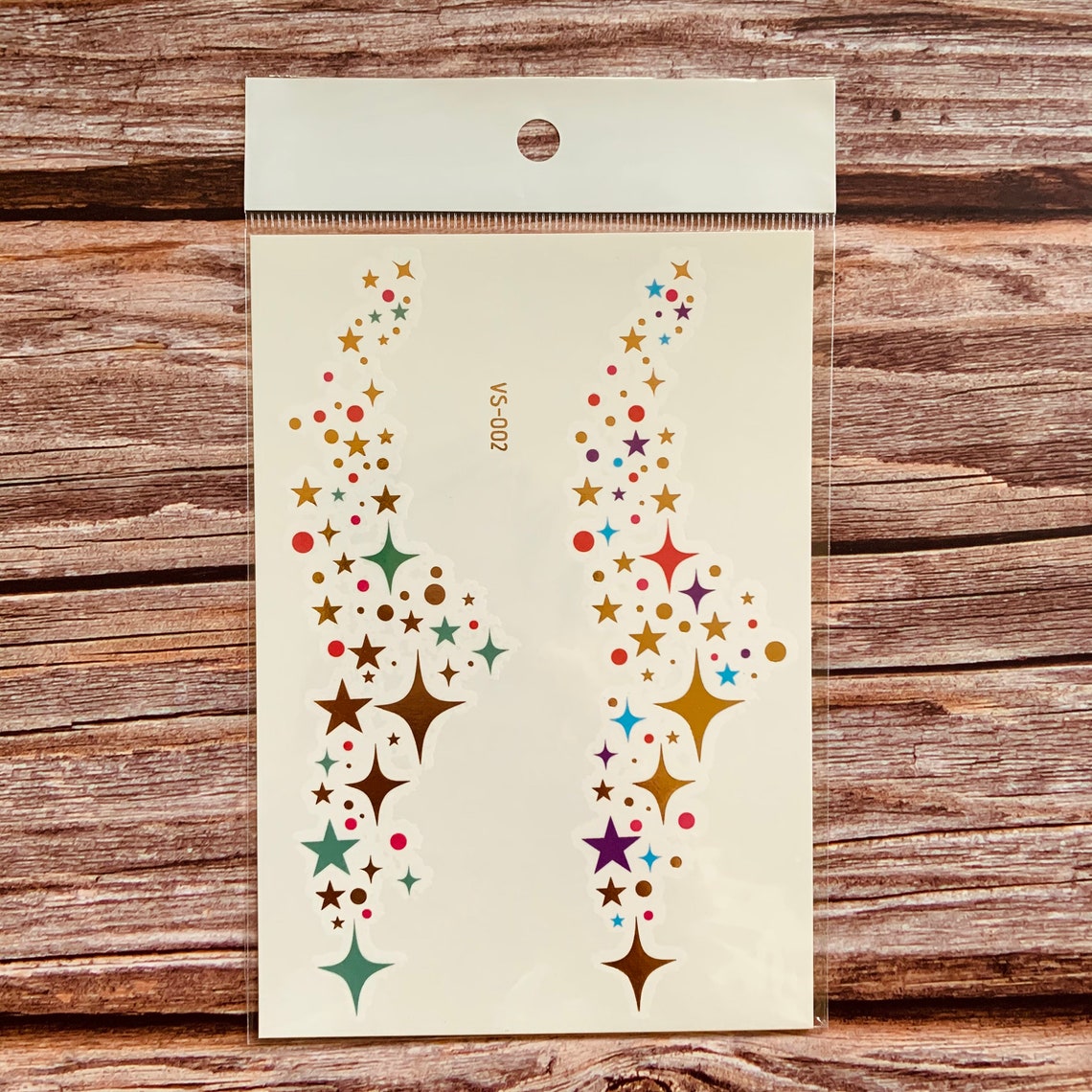 Metallic Face Tattoo Sticker STAR BUTTER FLASH - Etsy