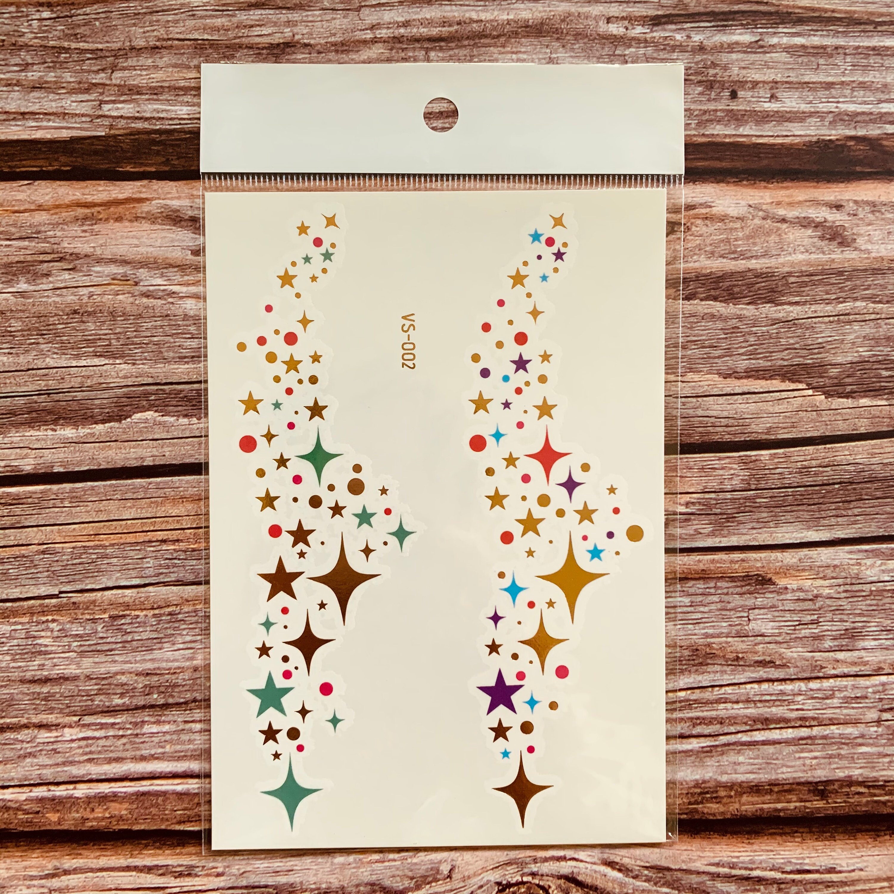 Metallic Face Tattoo Sticker STAR BUTTER FLASH - Etsy