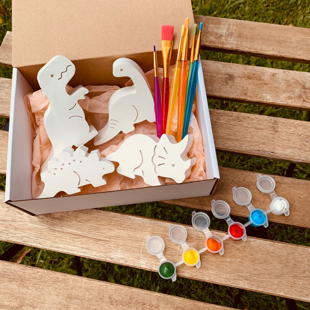 Kids Dinosaur Plaster Paint Kit - Etsy