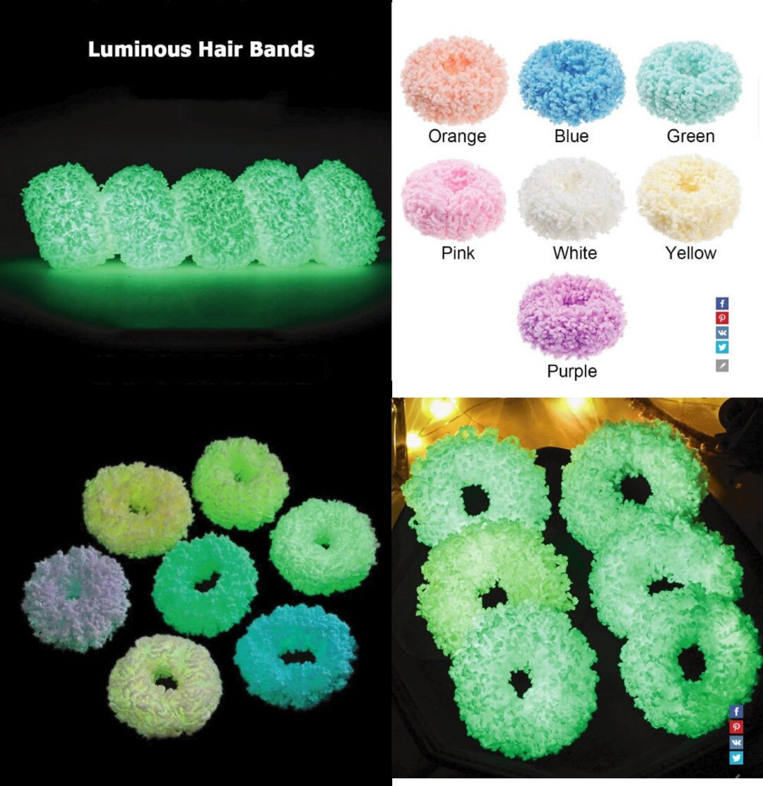 Glow in the Dark Pastel Colour Scrunchies Hair Band Luminous Party ...