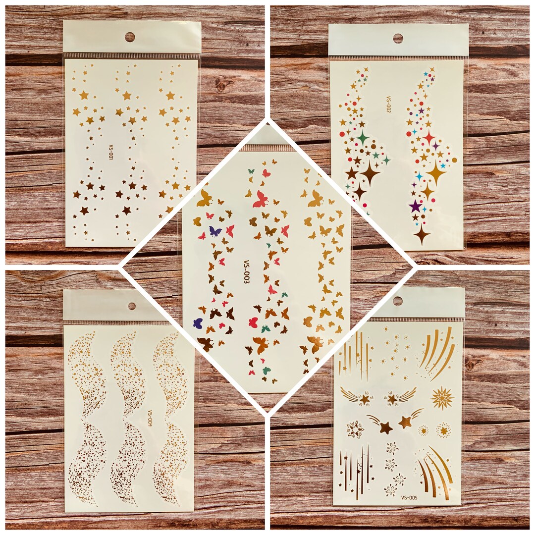 Metallic Face Tattoo Sticker STAR BUTTER FLASH Freckles Lexotic ...