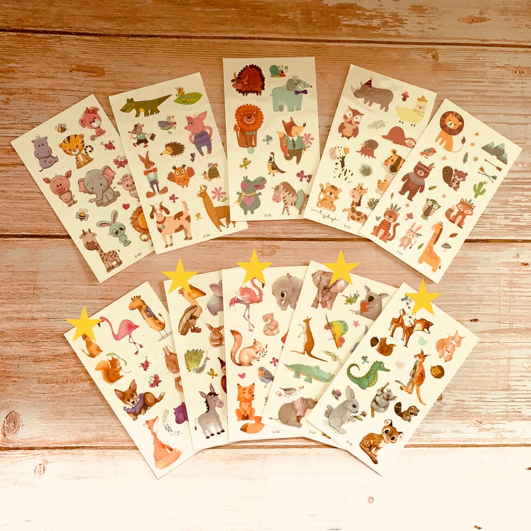 Kids Tattoo ANIMAL ZOO Temporary Tattoo Tattoo Sticker - Etsy