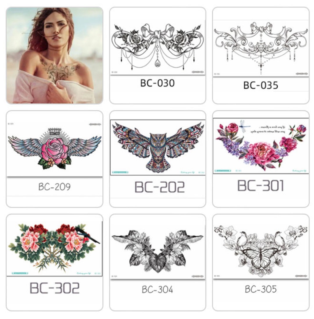 Large Tattoo Sticker Perfect for Breast, Shoulder, Thigh , Upper Arm ...