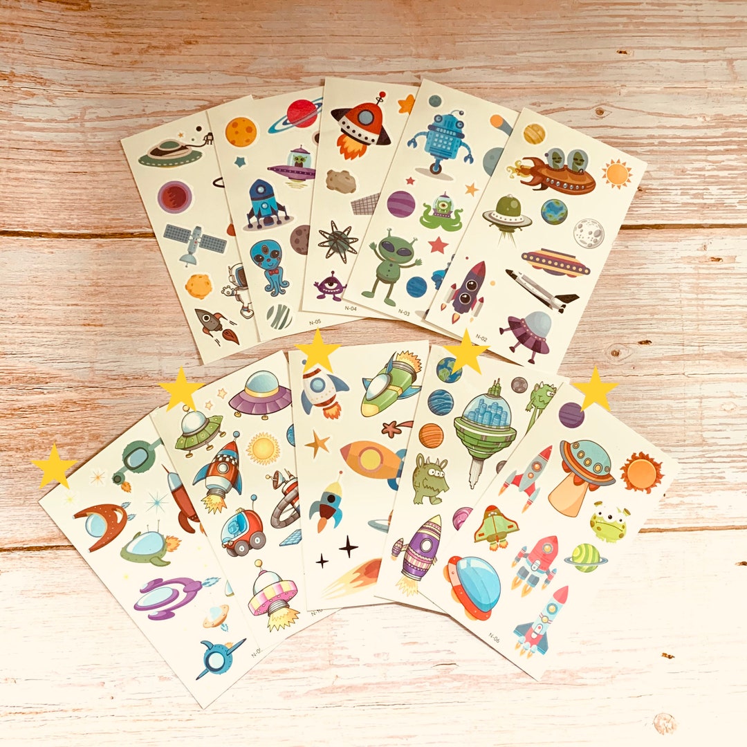 Kids Tattoo COSMO Space Ship ROCKET Temporary Tattoo - Etsy