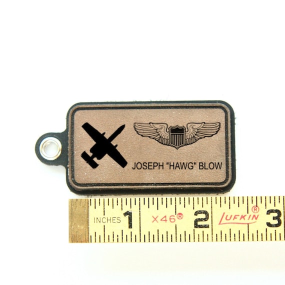 Leather flight suit nametags in keychain form | Etsy