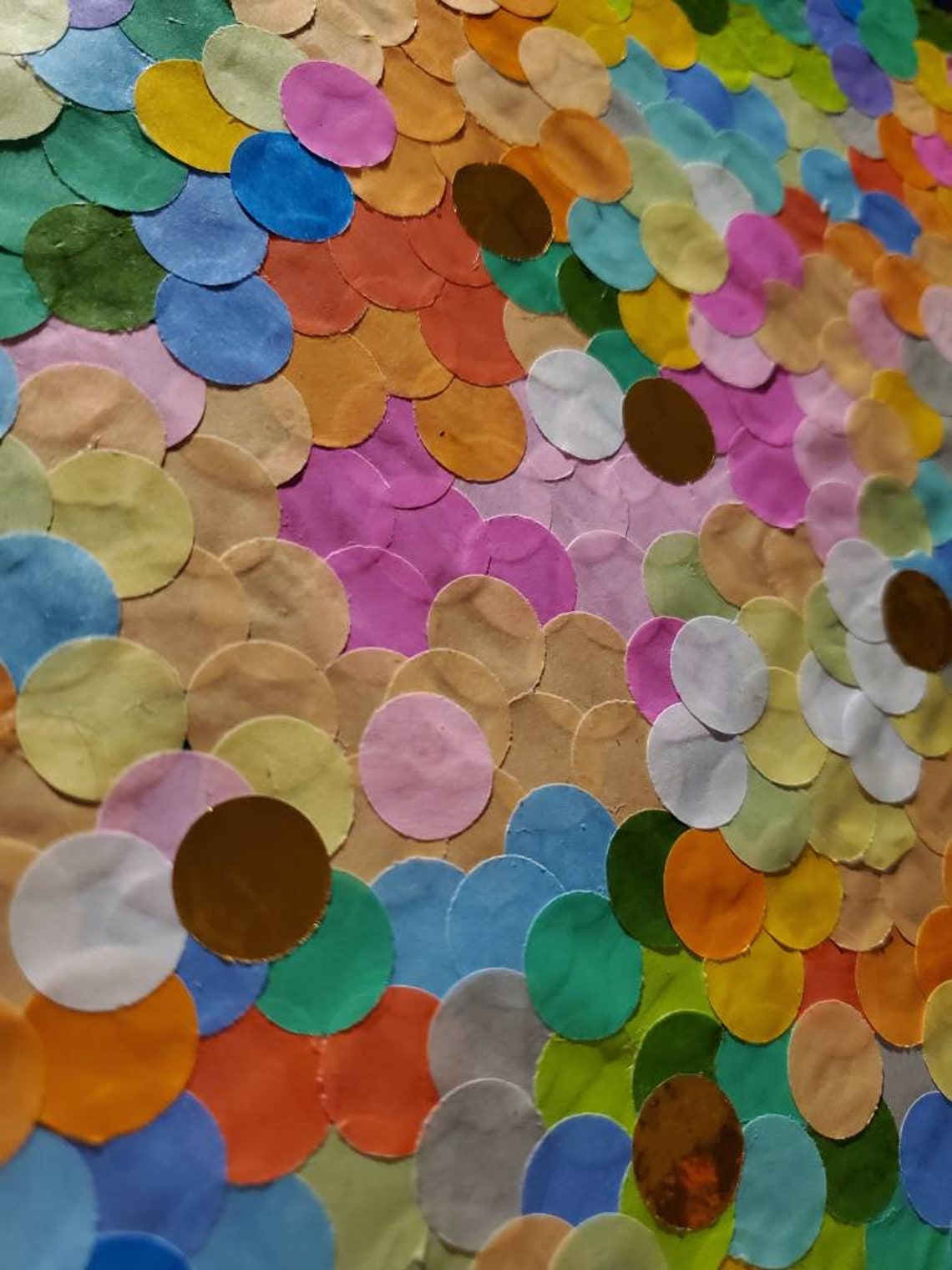Rainbow Paper Dots Layered Collage Original Abstract Colorful Paper Cut ...