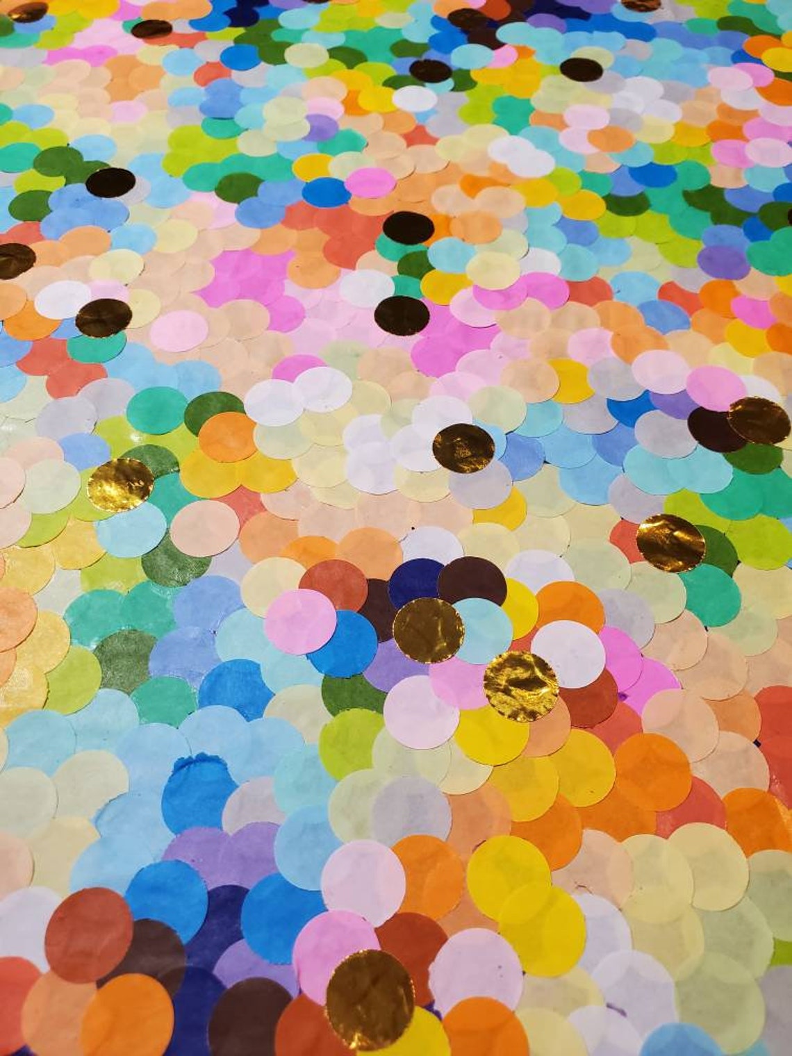 Rainbow Paper Dots Layered Collage Original Abstract Colorful Paper Cut ...