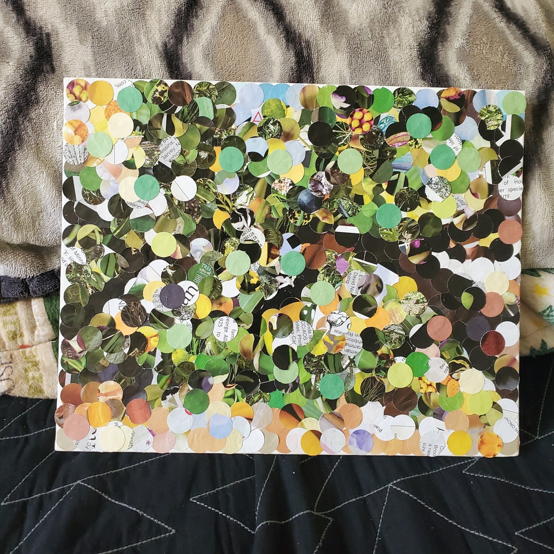 Upcycled Paper Abstract Art on Canvas Original Collage From Old ...