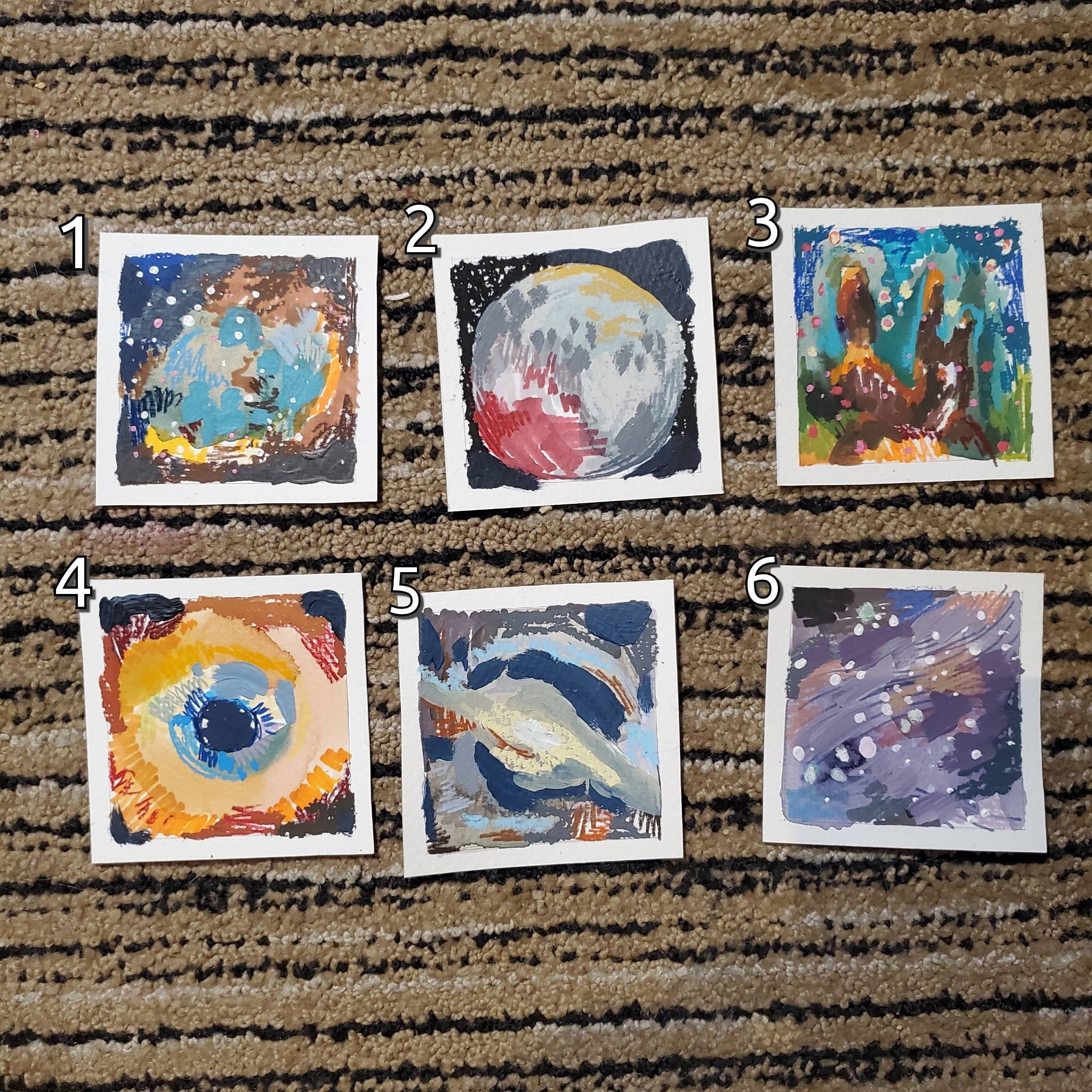 Tiny Mixed Media Space Abstract Galaxy Painting Small Original - Etsy