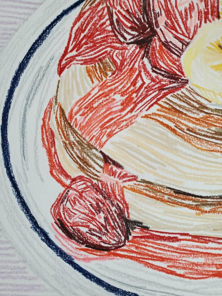Colored Pencil Pencil Pancakes Breakfast Food Colored Pencil Still Life ...