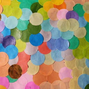 Rainbow Paper Dots Layered Collage Original Abstract Colorful Paper Cut ...