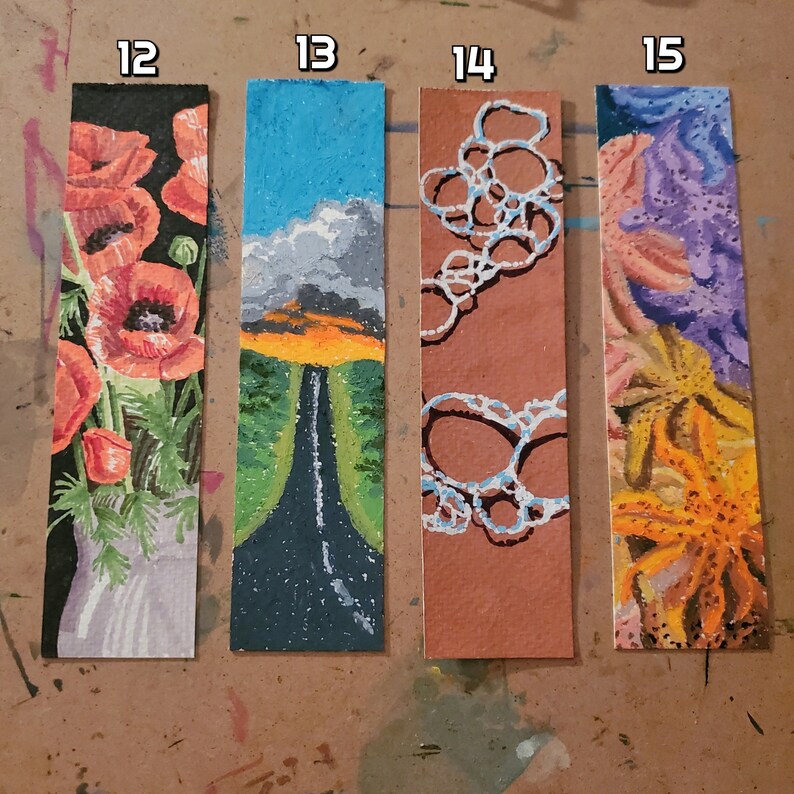 Original Art on Bookmarks Cute Floral Animal Scenic Unique Book Mark - Etsy