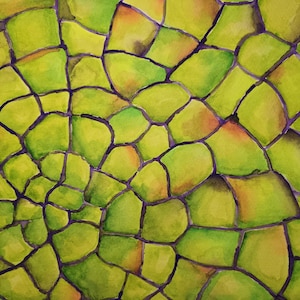 Plant Cell Tissue Under Microscope Abstract Watercolor Painting ...