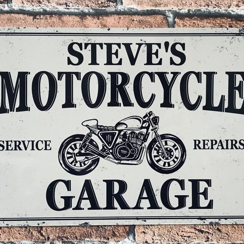 Motorcycle Sign Custom Biker Garage Personalized Metal - Etsy