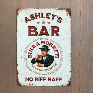 Bar Sign Personalised, Moretti, Home Bar, Pub, Man Cave, Shed, Garage ...