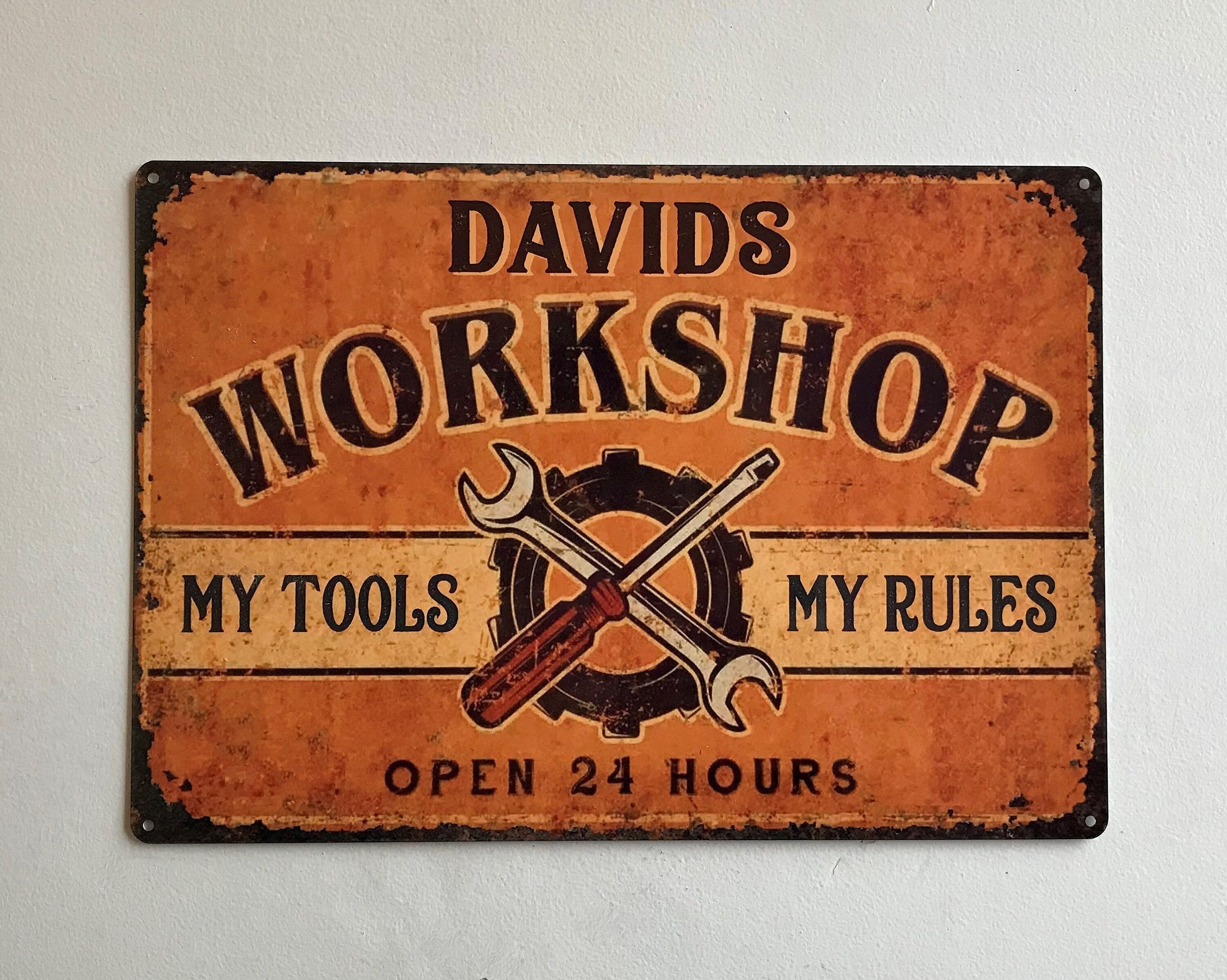 Personalised Workshop Sign Metal Garage Workshop Shed Sign | Etsy