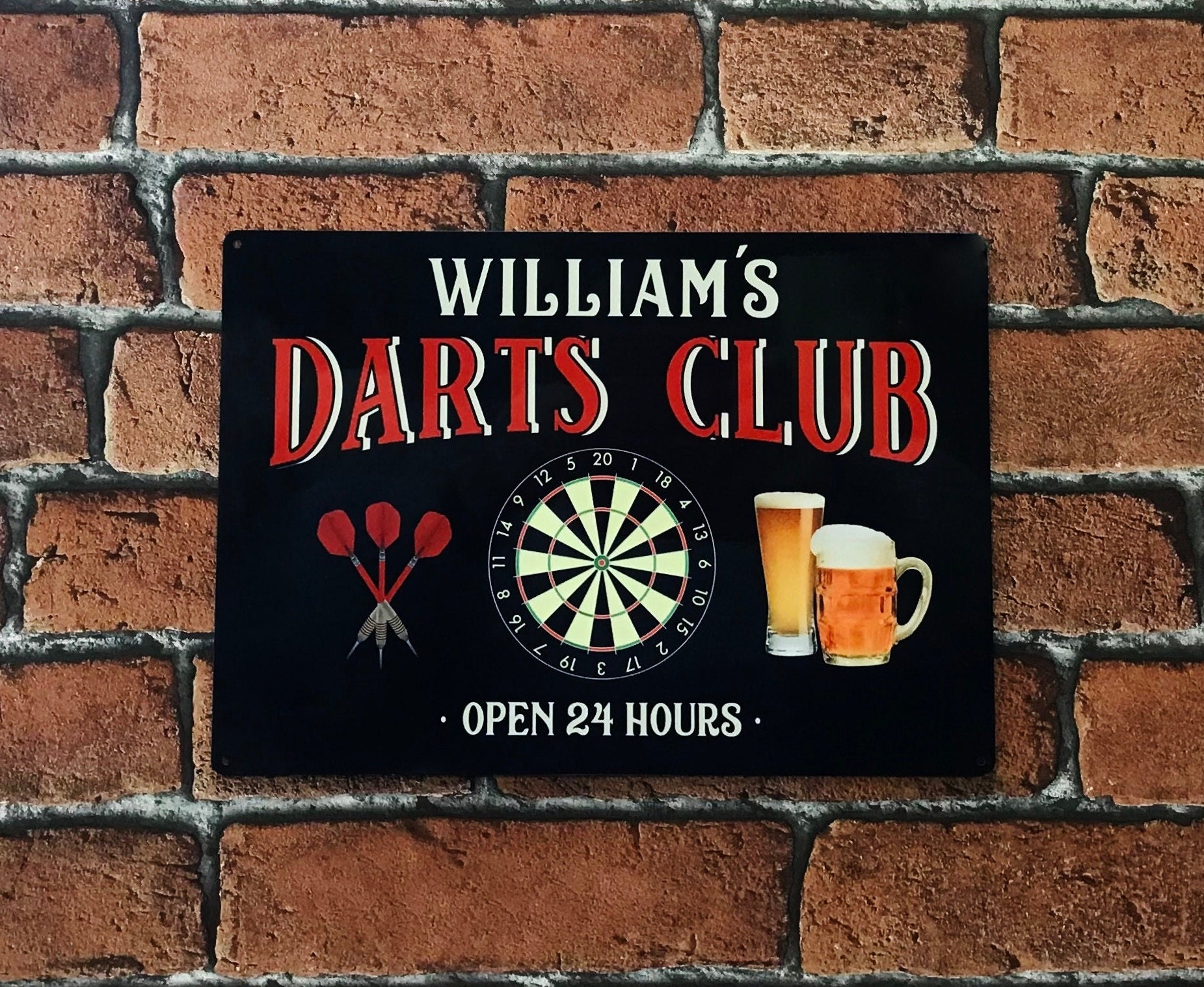 Darts Club Sign Personalised Home Bar Pub Man Cave Shed - Etsy UK