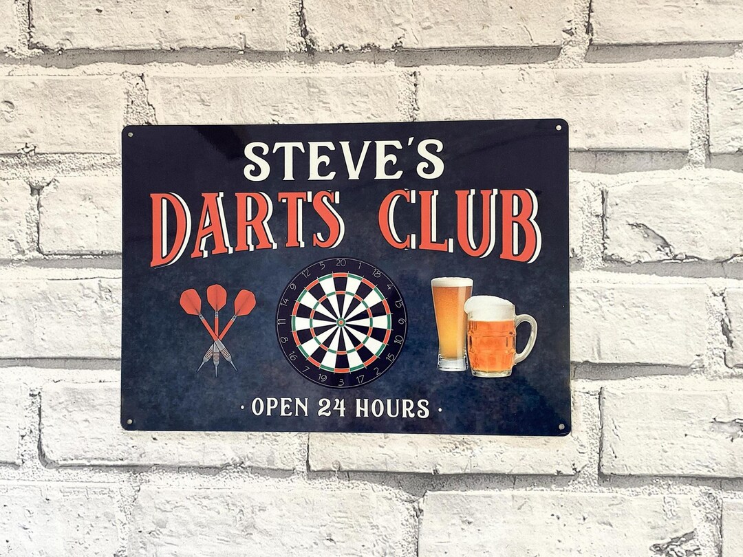Darts Club Sign Personalised, Home Bar, Pub, Man Cave, Shed, Garage ...