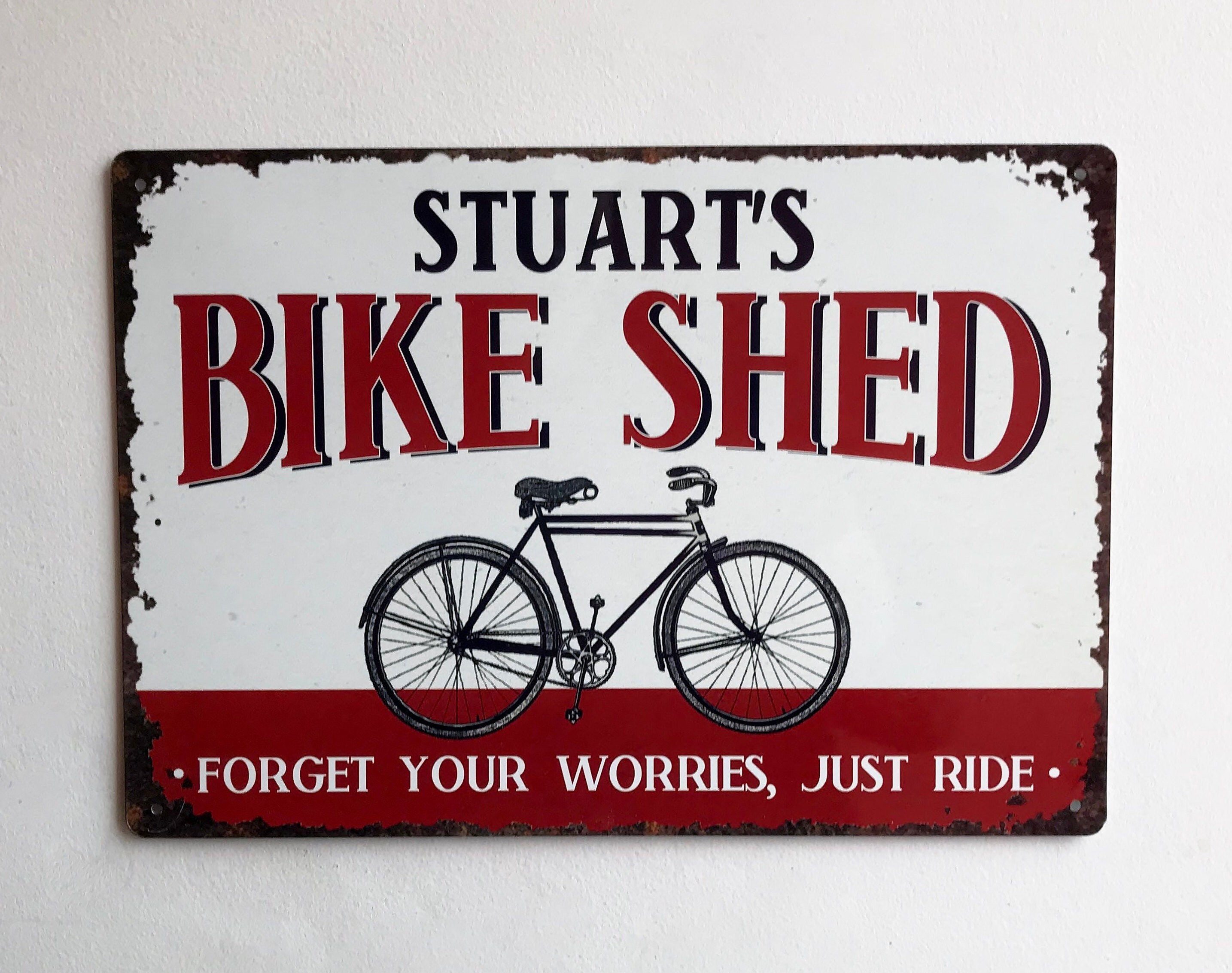 Bike Shed Sign Personalised Metal Shed Sign Bicycle Sign - Etsy