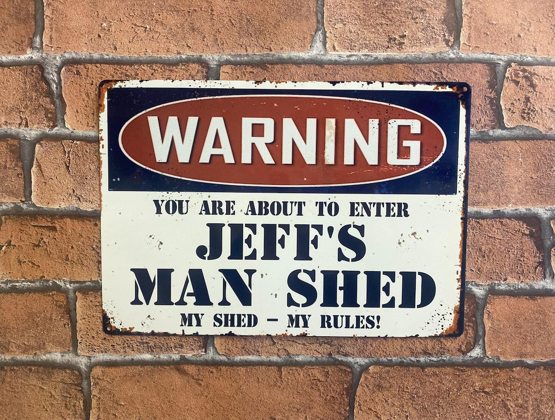 Personalised Man Shed Sign, Man Cave, Bar, Workshop, Den, Garage Sign ...
