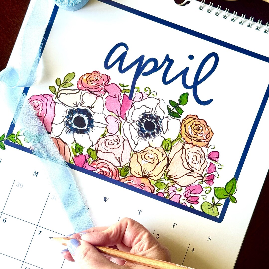 2026 Watercolor Floral Wall Calendar | 12 Month January - December ...