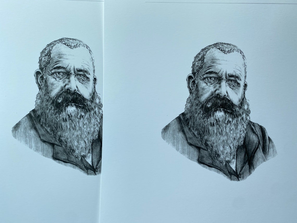 Claude Monet drawing print | Etsy