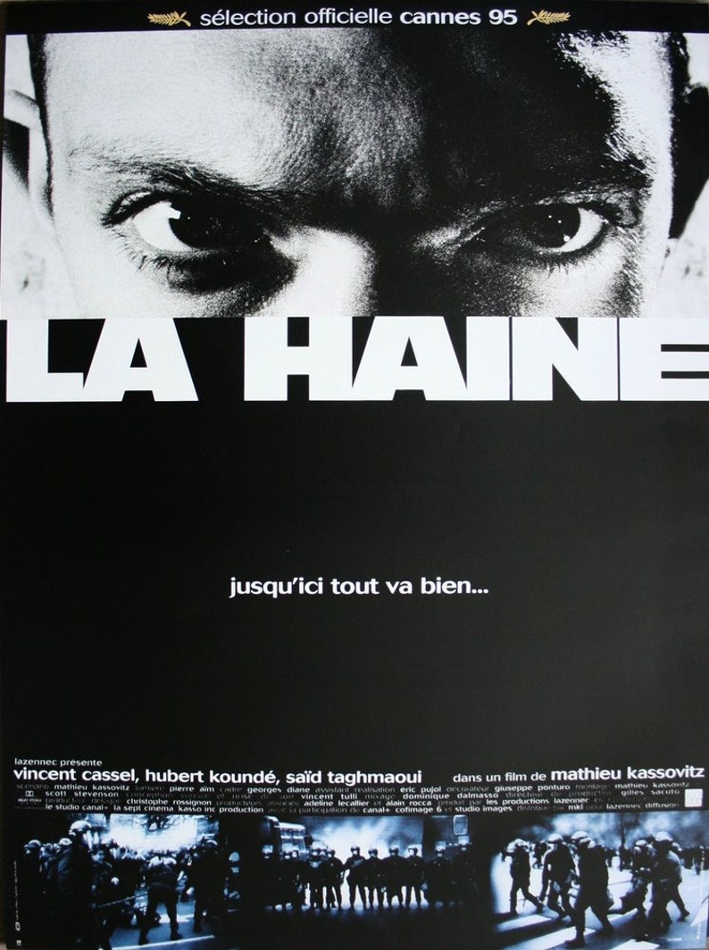 La Haine Original Cinema Poster Rolled Small Format 53x40cm Mathieu Kassovitz - Etsy