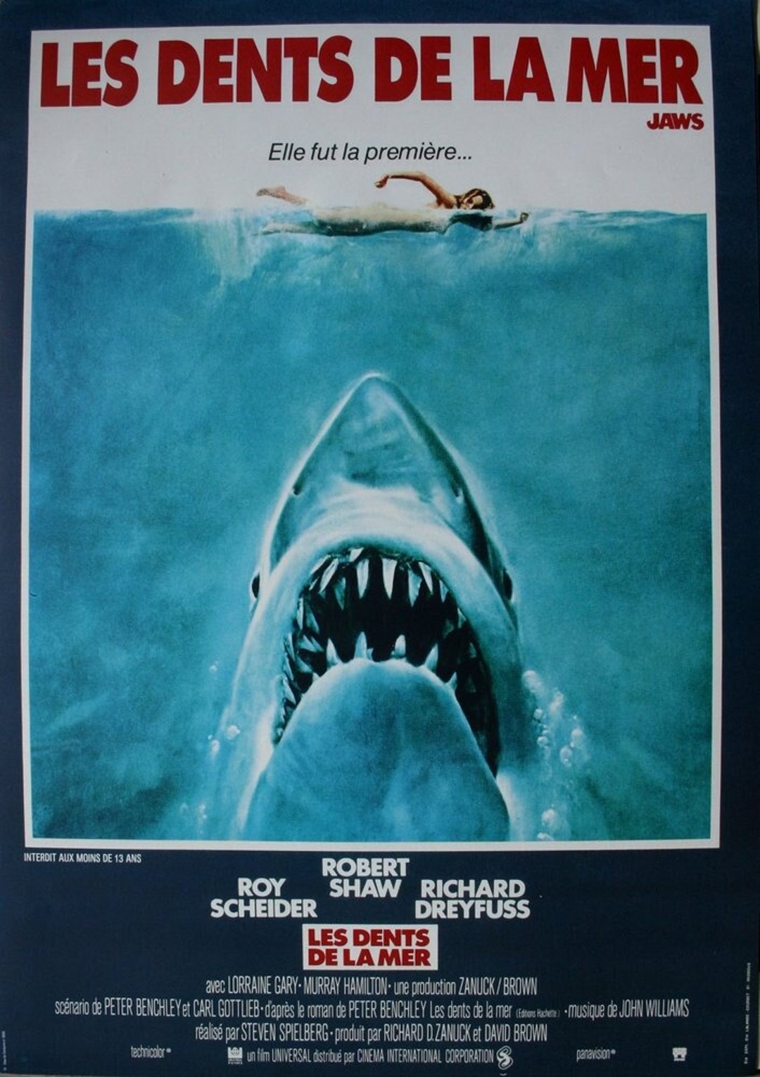 Jaws Cinema Poster Rolled Small Format 53x40cm Movie Poster JAWS ...