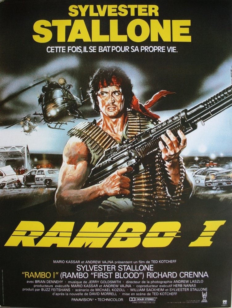 Rambo Poster Cinema Rolled Small Format 53x40cm Movie Poster Sylvester Stallone - Etsy