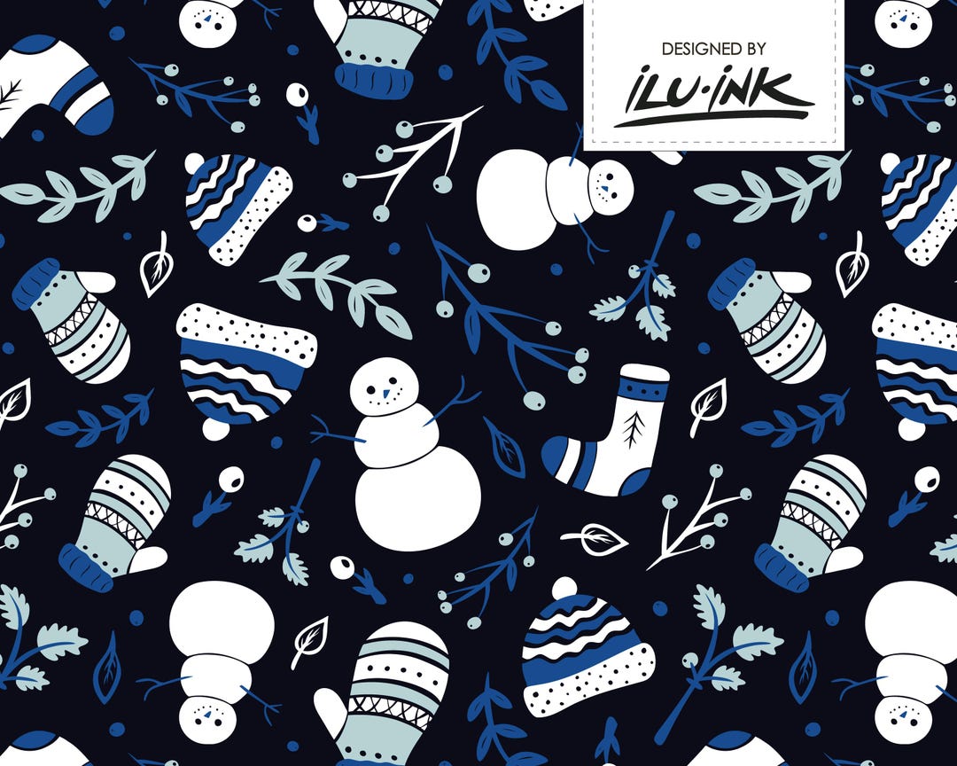 Winter Holiday Seamless Digital Pattern, Snowman Digital Paper, Xstmas ...
