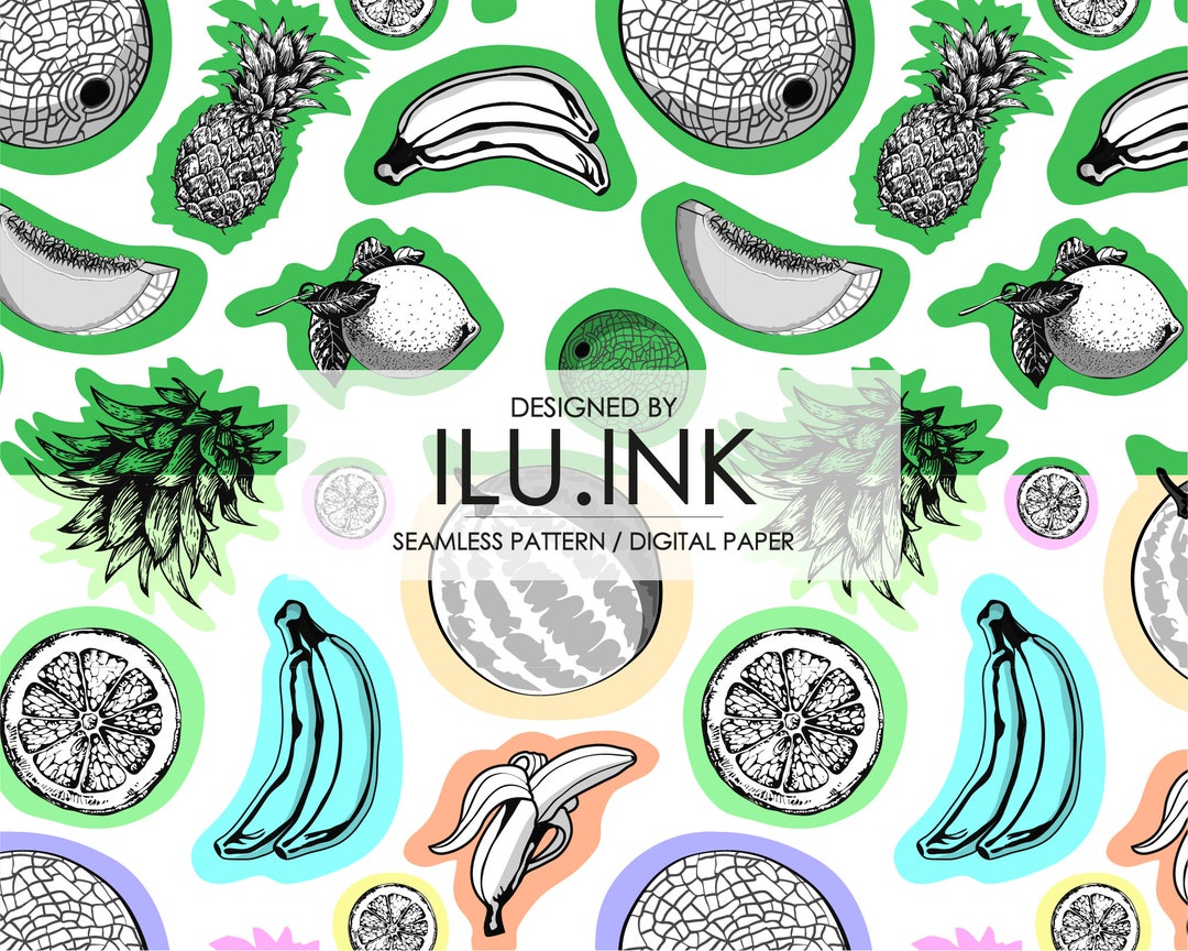 Fruit Pattern, Banana Seamless, Fabric Design, Fruit Digital Paper ...