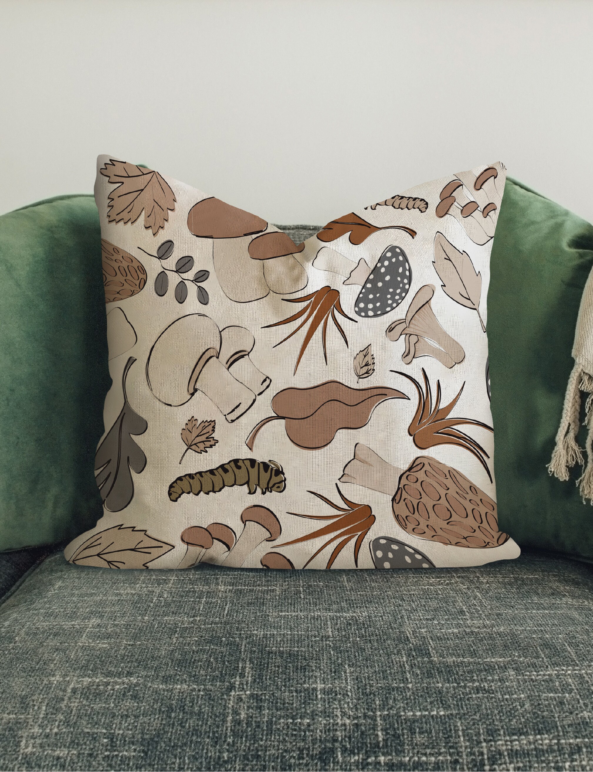 Magic Boho Pattern Mushrooms, Seamless Pattern, Botanical Hand Drawn ...