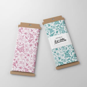 Herb Scientific Illustration, Boho Floral Pink Pattern, Line Art ...