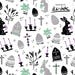 Creepy Gothic Easter Seamless Pattern, Dark Bunny and Eggs Print, Anti ...