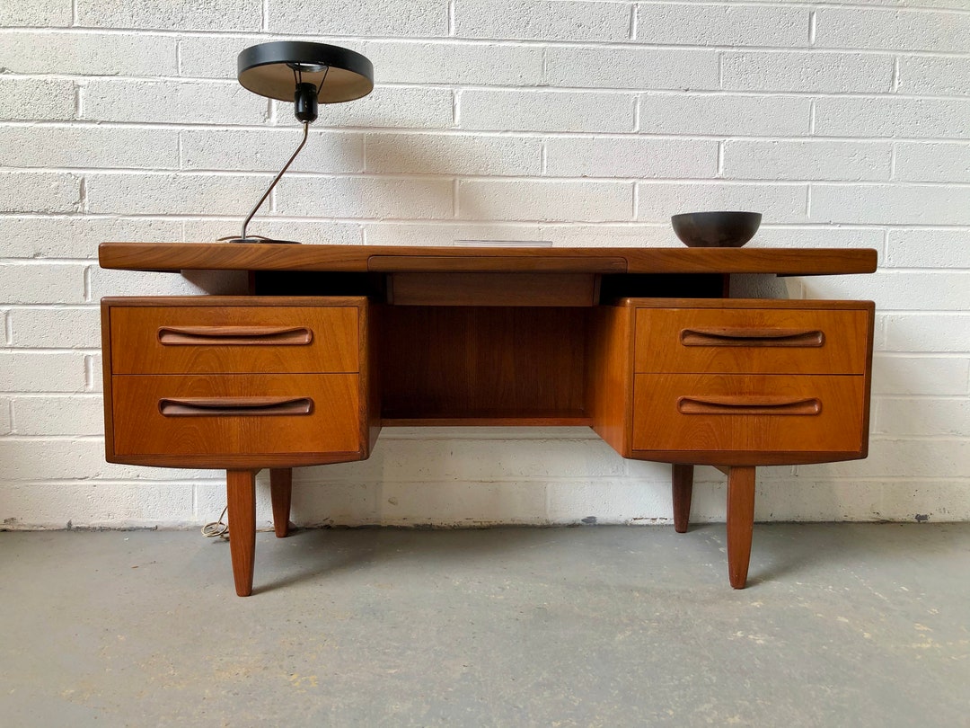 Vintage 1960s G Plan Floating Top Fresco Teak Desk. Danish Retro Mid ...