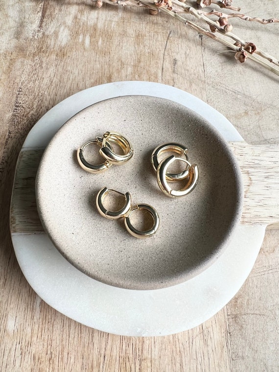 14K Gold Filled Chunky Huggies-three Sizes to Choose From - Etsy 14K Gold Filled Chunky Huggies-three Sizes to Choose From - Etsy