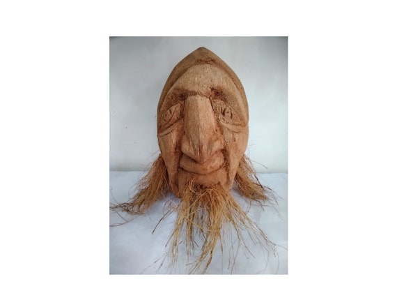 Realistic Coconut Human Face Statue Hand Carved Eco Friendly | Etsy