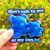 Worm on a String Cursed Sticker No One is Safe Blue Four Sizes ...