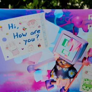 Hi Holographic 5x7 Print Dreamcore Oddcore Kidcore Clowncore Toycore ...