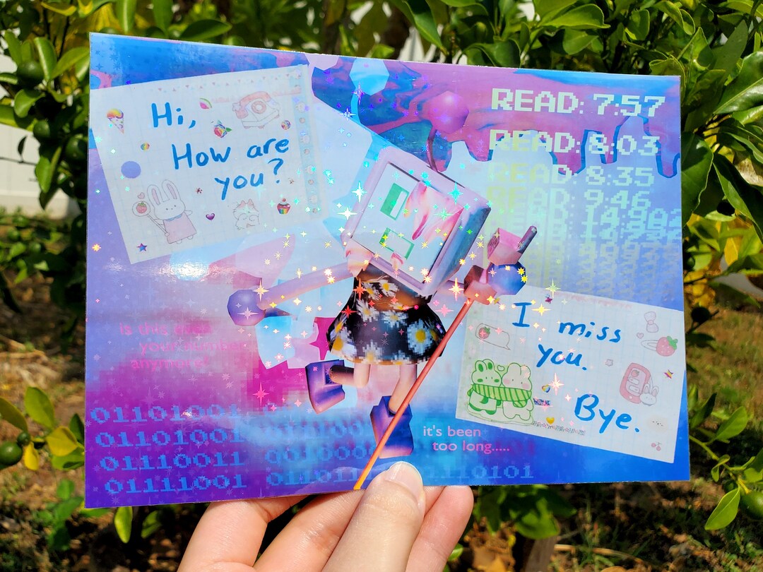 Hi Holographic 5x7 Print Dreamcore Oddcore Kidcore Clowncore Toycore ...