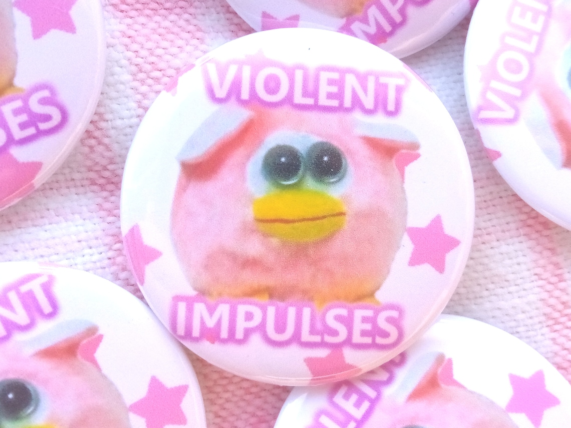 Violent Impulses 1.5 Meme Button Clowncore Kidcore - Etsy