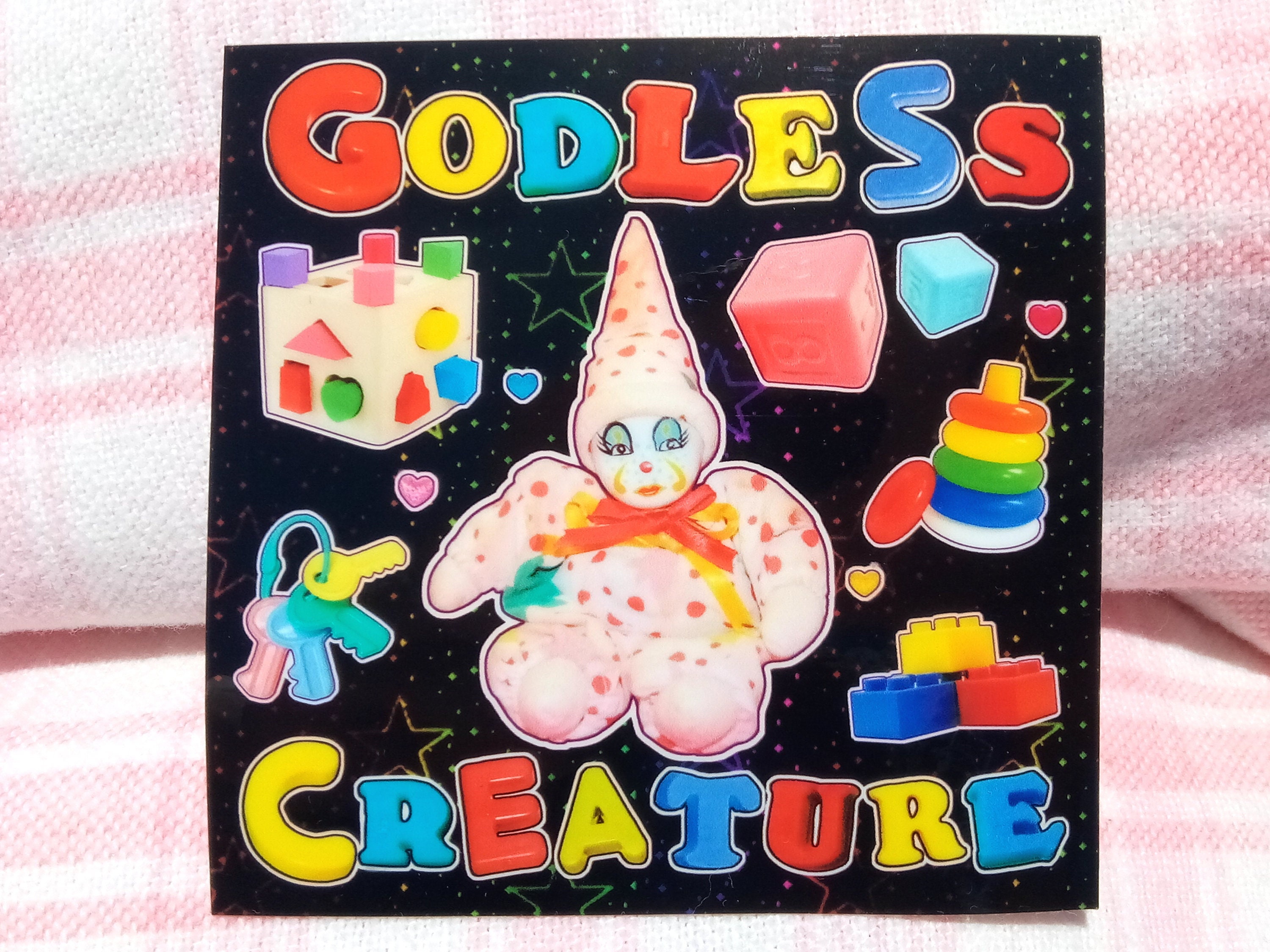 Godless Creature 3 Vinyl Sticker Clowncore Toycore - Etsy